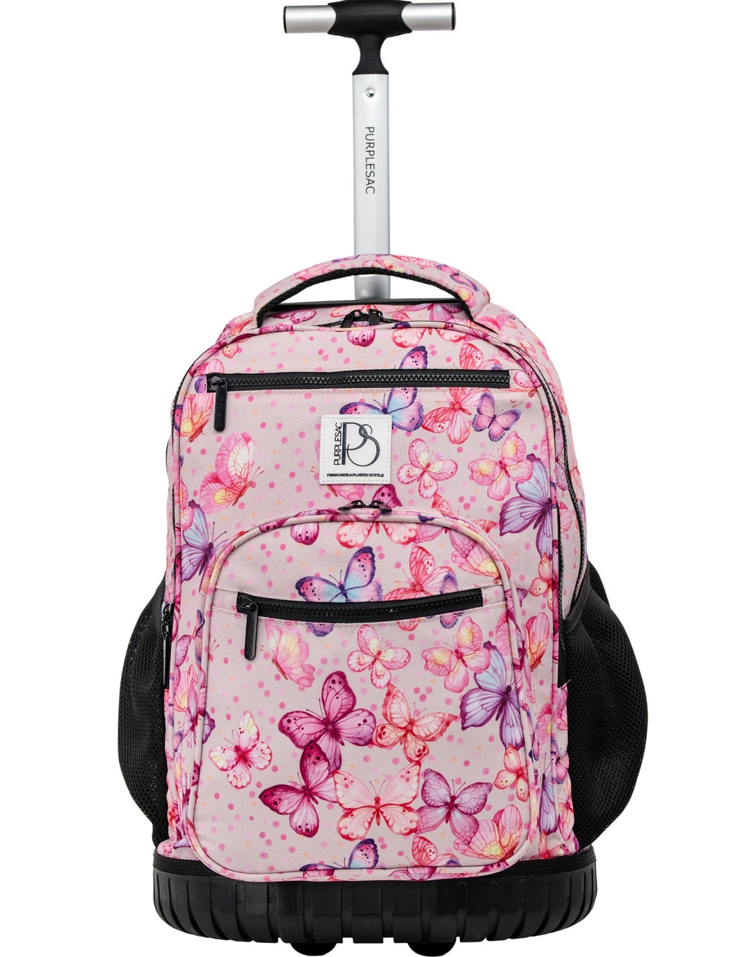 Rolling Trolley Backpack pink Butterfly by Purplesac - Etsy