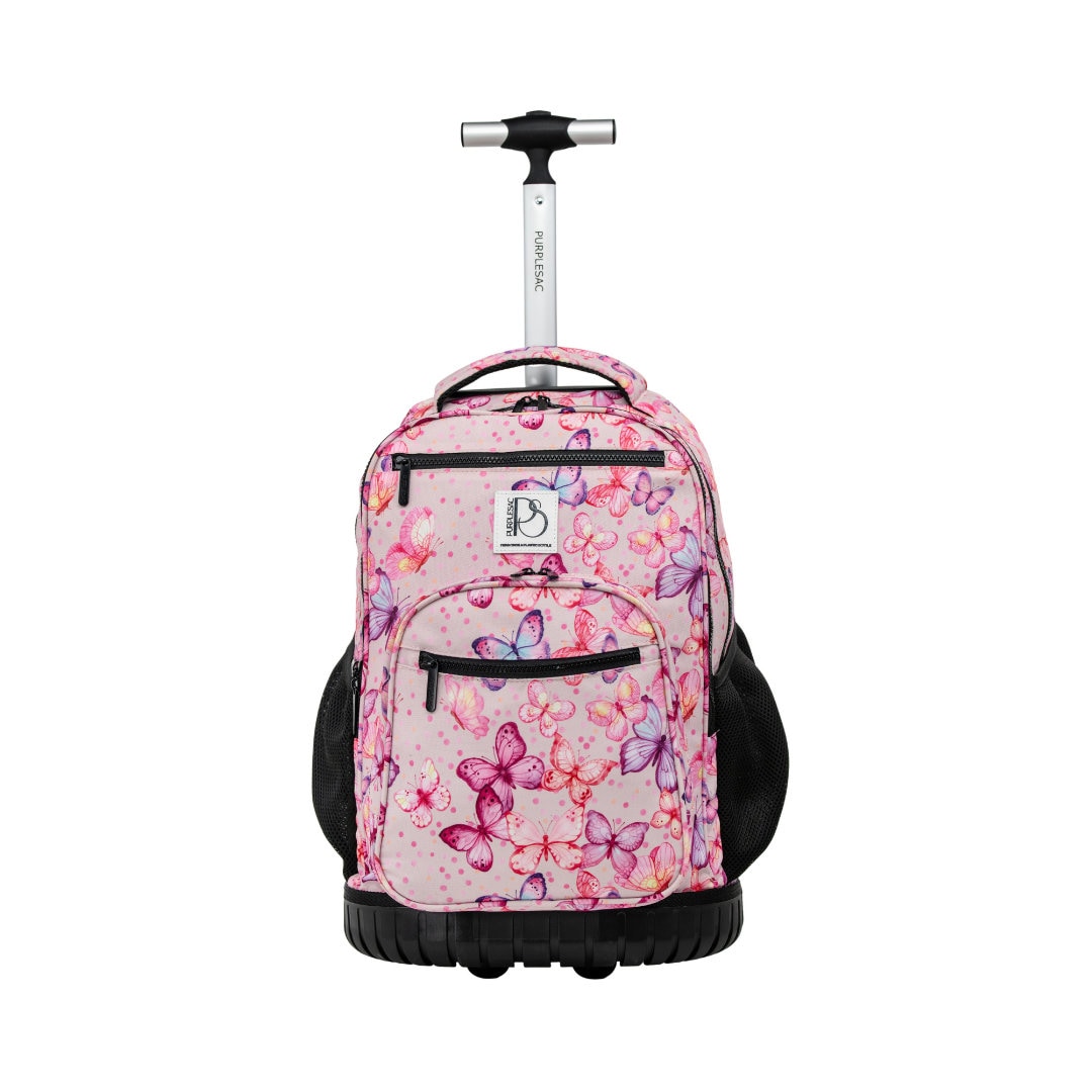 Rolling Trolley Backpack (pink Butterfly) by Purplesac 38liters - Etsy