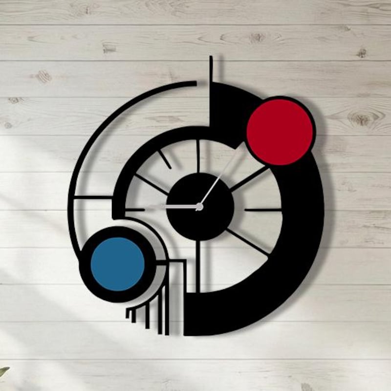Bauhaus Design Wall Clock - Etsy
