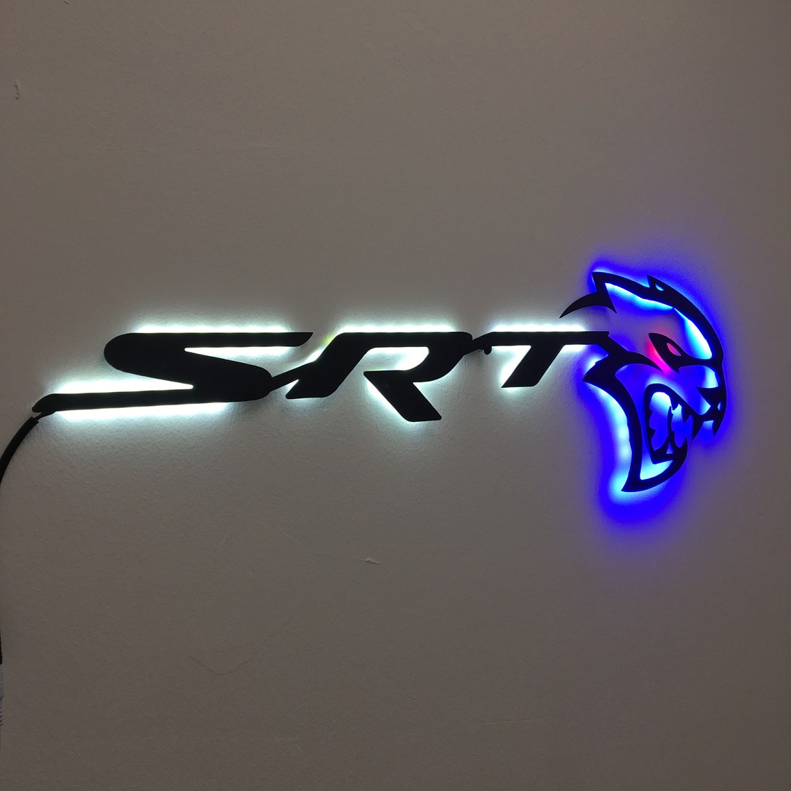 Lighted Dodge HELLCAT SRT Metal Sign, SRT Hellcat, Dodge Challenger Led ...