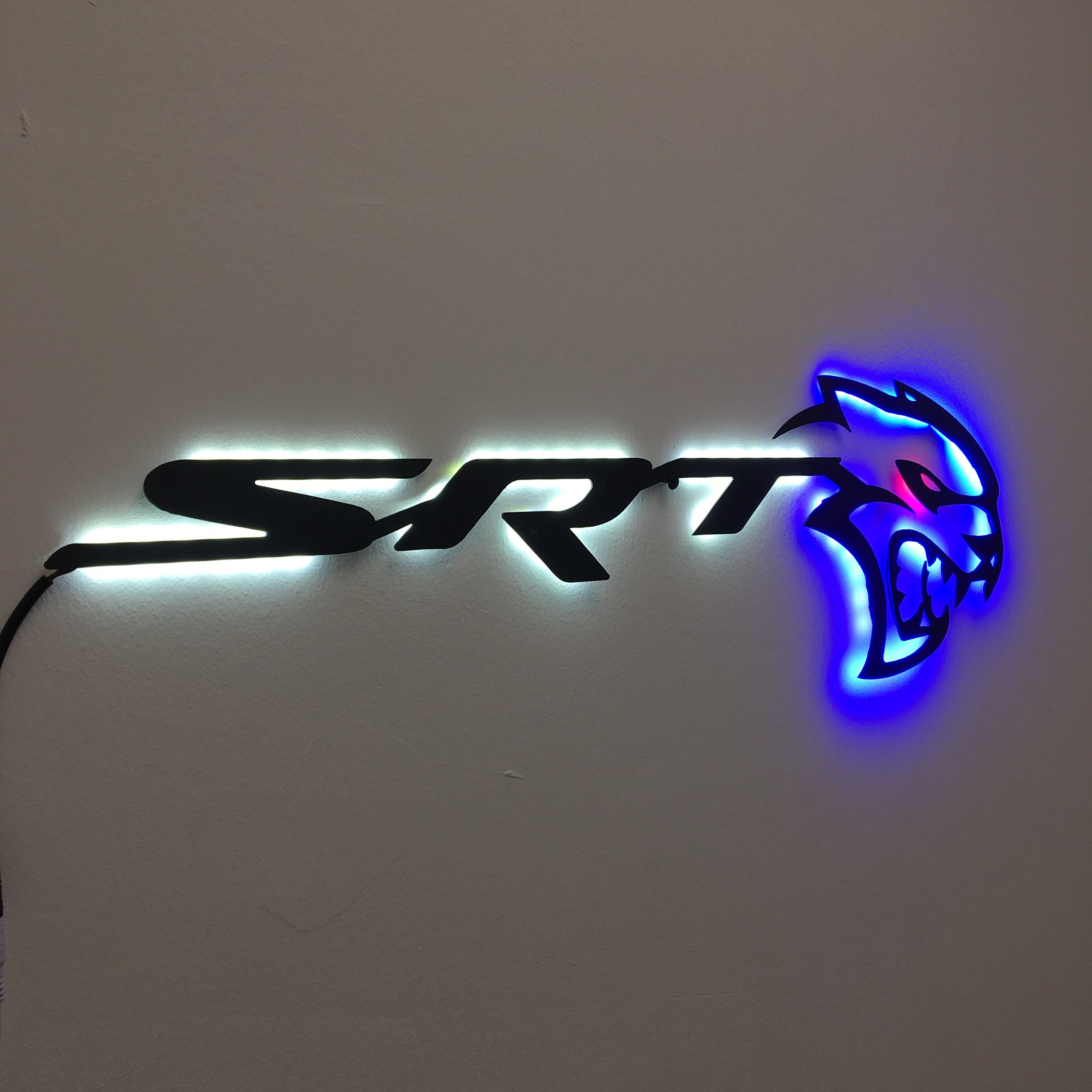 Lighted Dodge HELLCAT SRT Metal Sign, SRT Hellcat, Dodge Challenger Led ...