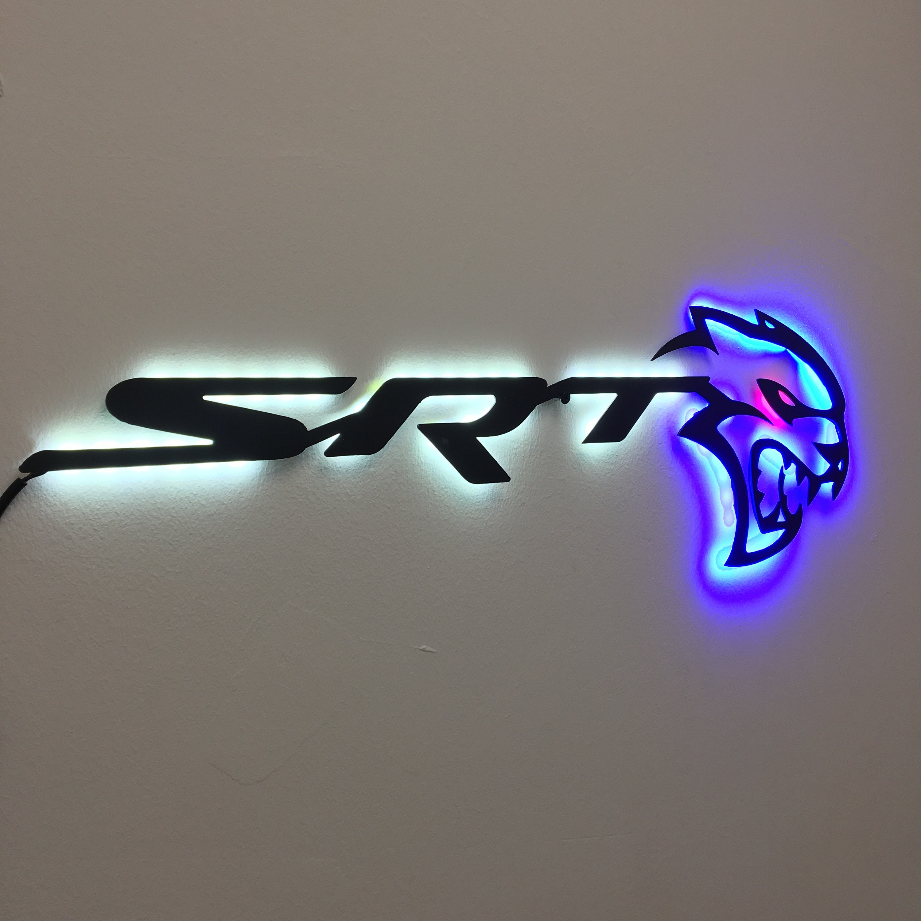 Lighted Dodge HELLCAT SRT Metal Sign, SRT Hellcat, Dodge Challenger Led ...