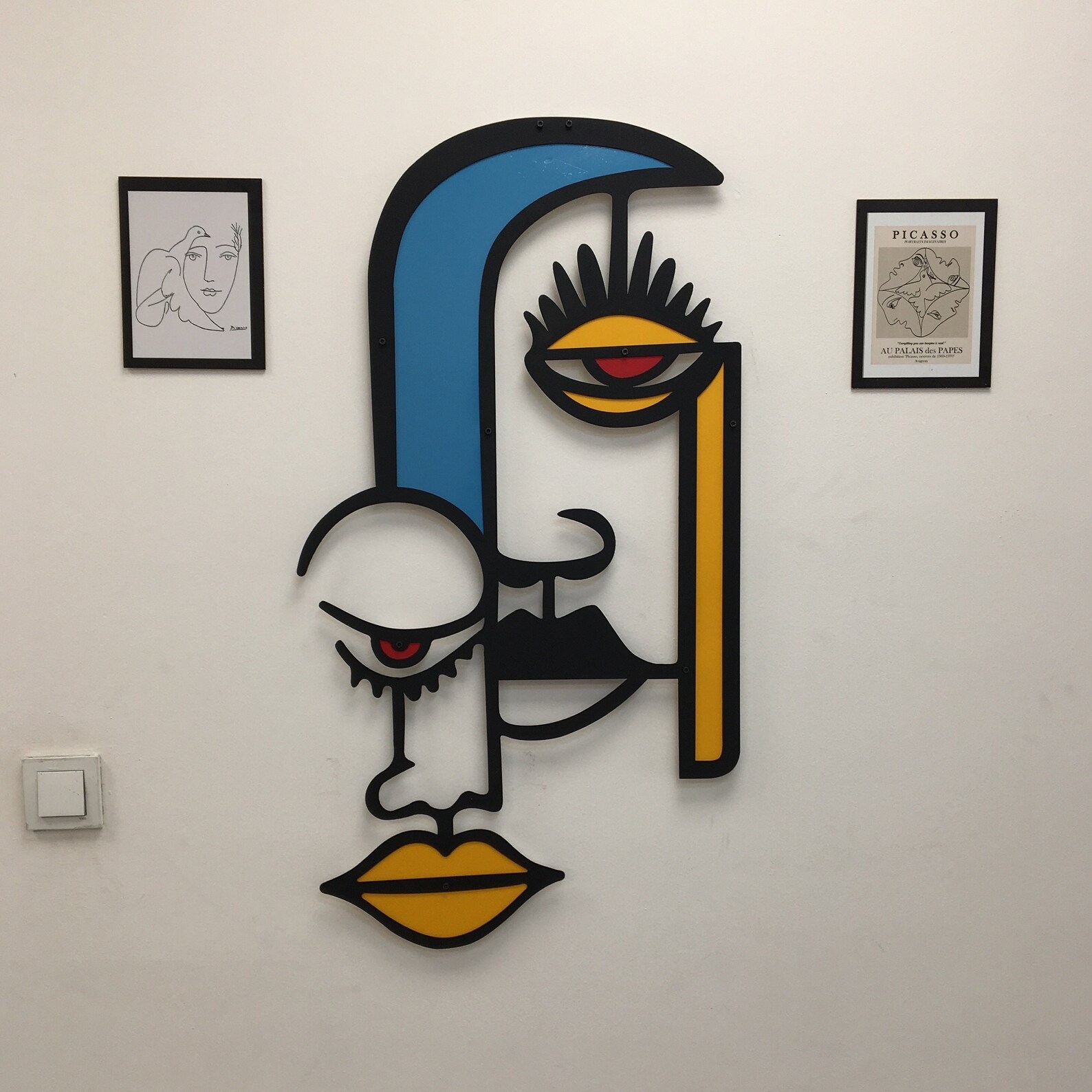 Colorful Picasso Metal Wall Art, Abstract Faces Line Decor - Etsy