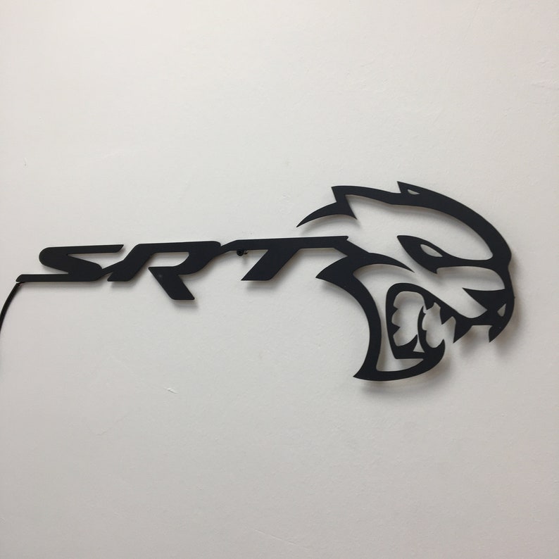 Lighted Dodge HELLCAT SRT Metal Sign, SRT Hellcat, Dodge Challenger Led ...
