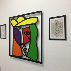 Colorful Pablo Picasso Faces Metal Wall Decor, Unique Picasso Line Wall ...