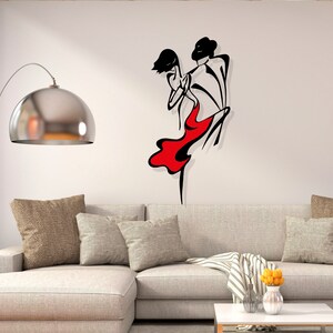 Dancing Couple Metal Wall Art, Ballroom Dance Wall Decor, Tango Wall ...