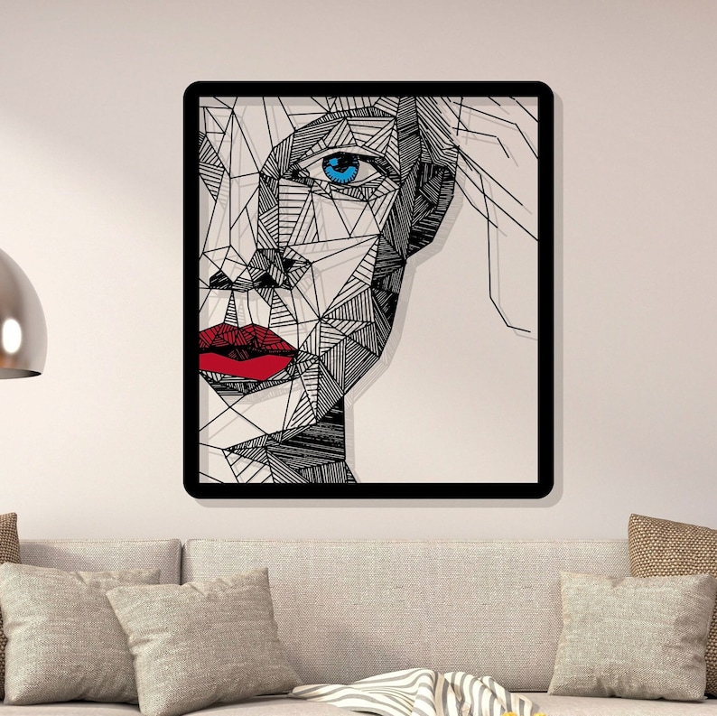 Abstract Woman Face Metal Wall Art: Modern Home Decor - Etsy