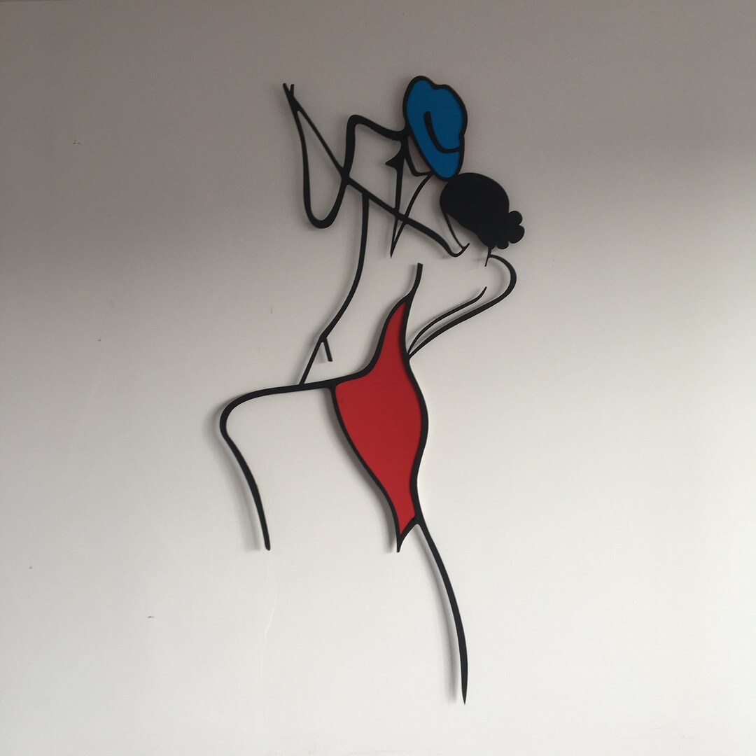 Colorful Tango Dancing Couple Metal Wall Art Decor, Home Office ...