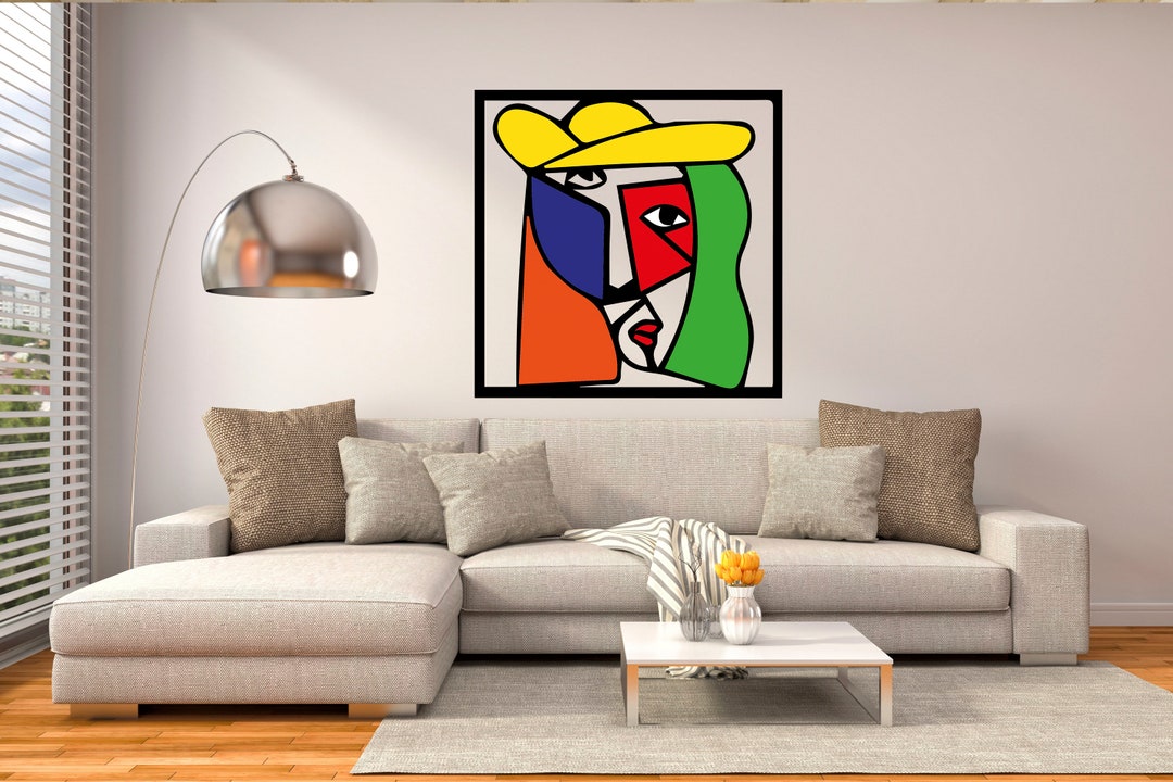 Colorful Pablo Picasso Faces Metal Wall Decor, Unique Picasso Line Wall ...