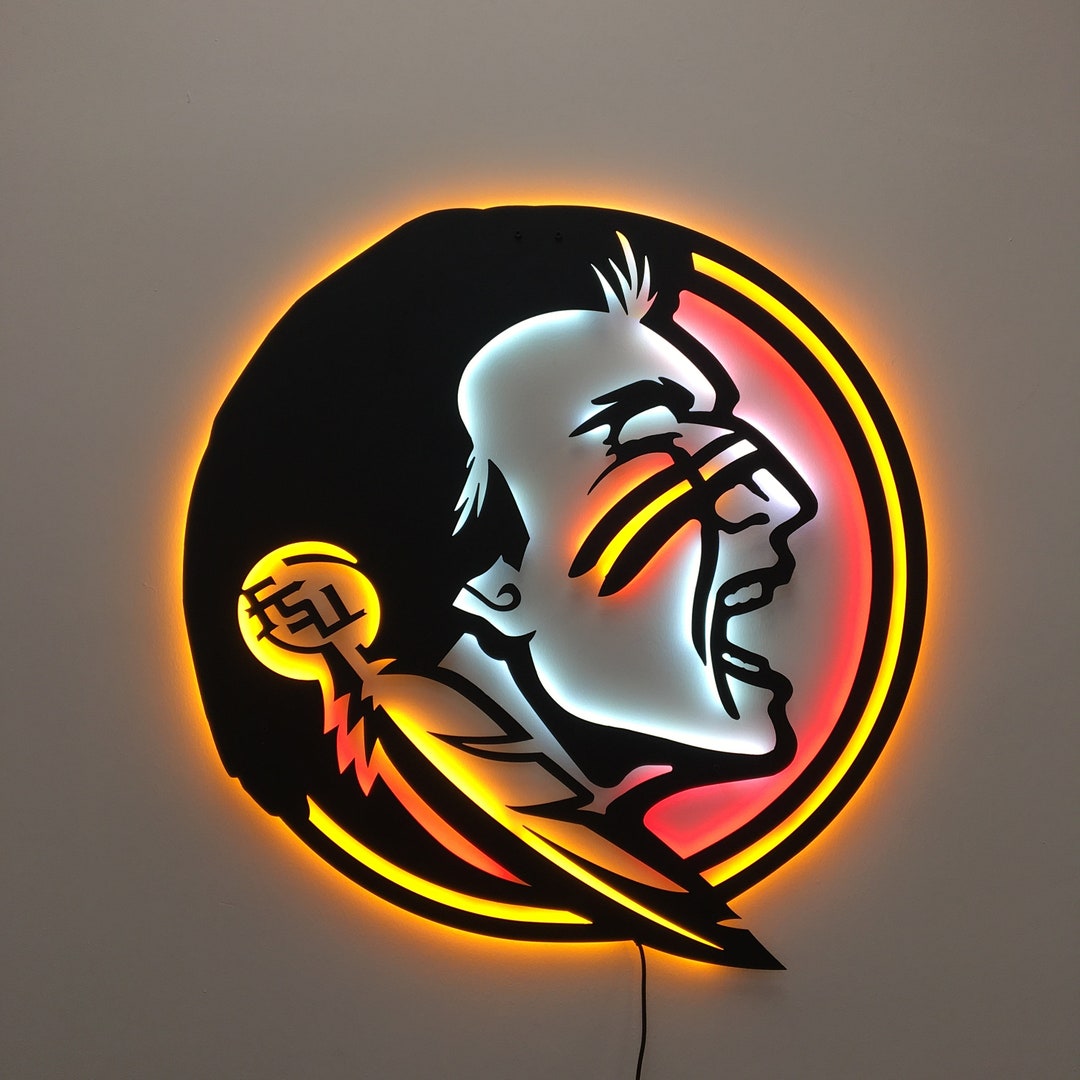 Lighted Metal FSU Sign, Florida State University Seminoles Wall Art ...