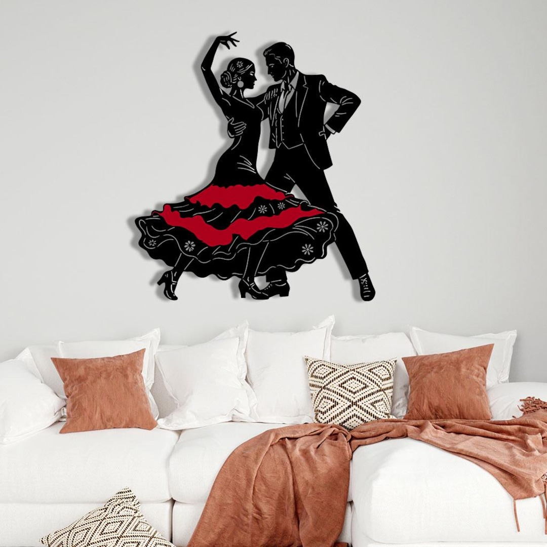 Flamenco Dancer Metal Wall Art, Passionate Dance Decor, Spanish Couple ...