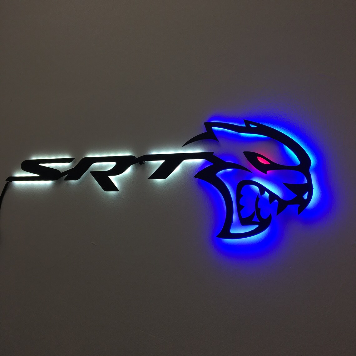 Lighted Dodge HELLCAT SRT Metal Sign, SRT Hellcat, Dodge Challenger Led ...