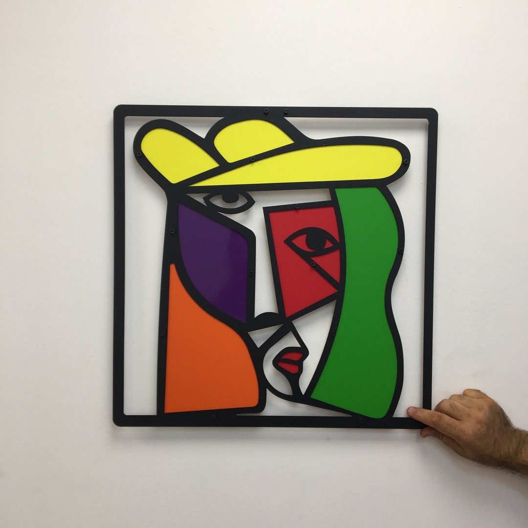 Colorful Pablo Picasso Faces Metal Wall Decor, Unique Picasso Line Wall ...