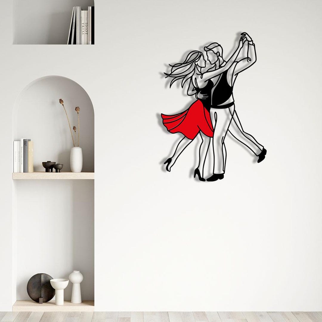 Tango Couple Metal Wall Art | Romantic Metal Wall Sculpture | Modern ...