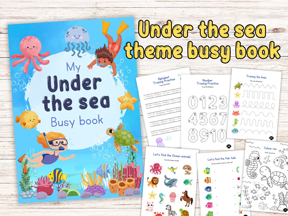 Under the Sea Theme Printable Preschool & Kindergarten Activity Book ...