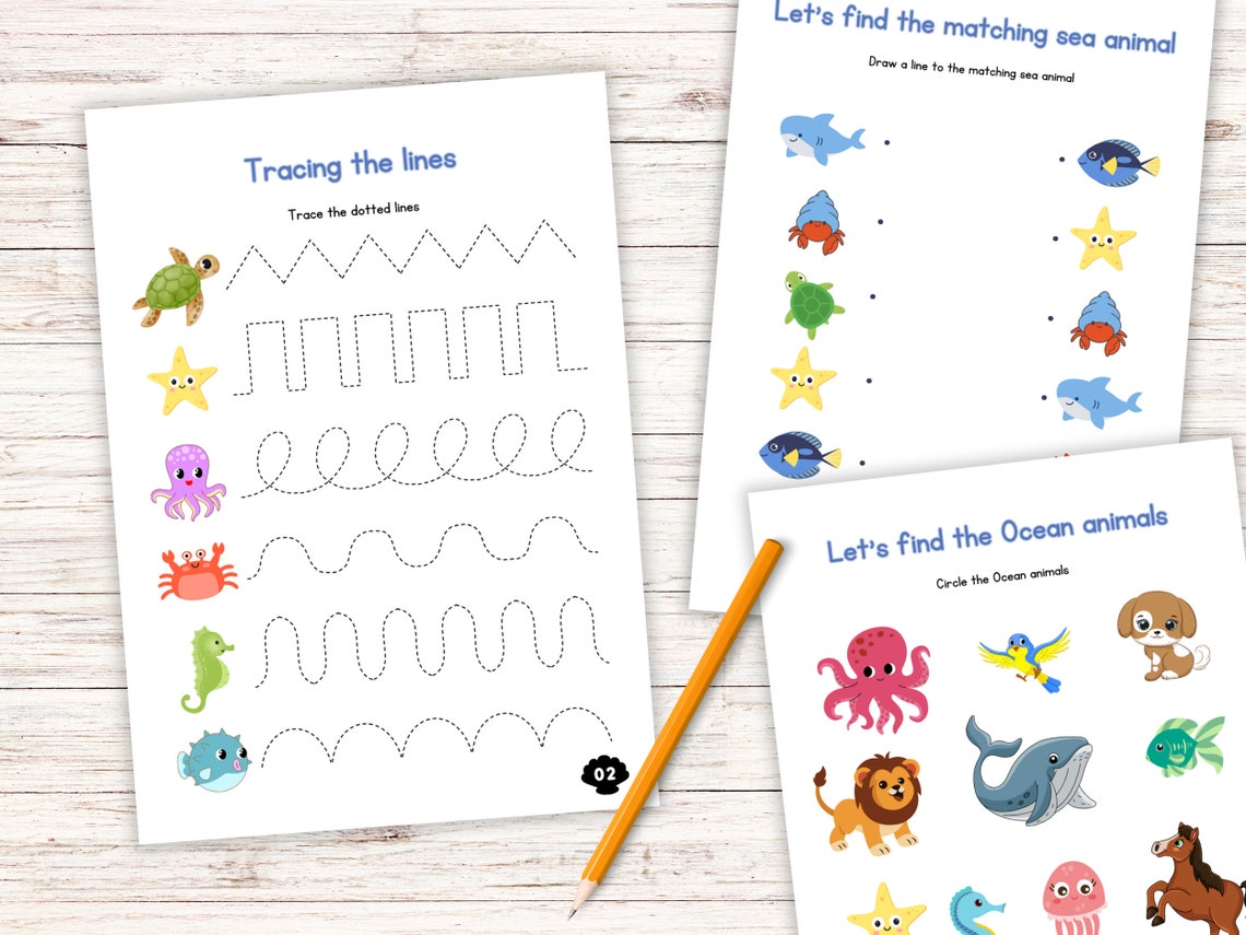 Under the Sea Theme Printable Preschool & Kindergarten Activity Book ...