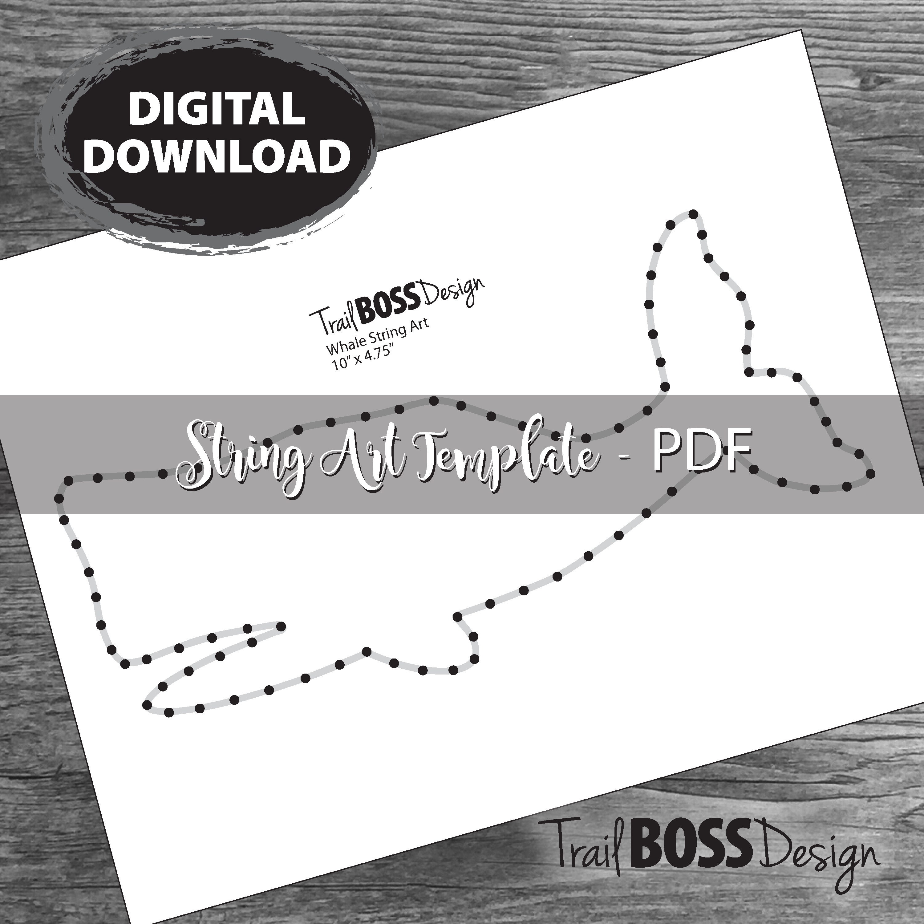 Printable String Art Whale Template, Instant Download, Whale Template ...