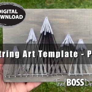Printable String Art Mountain Template, Instant Download, Mountain ...
