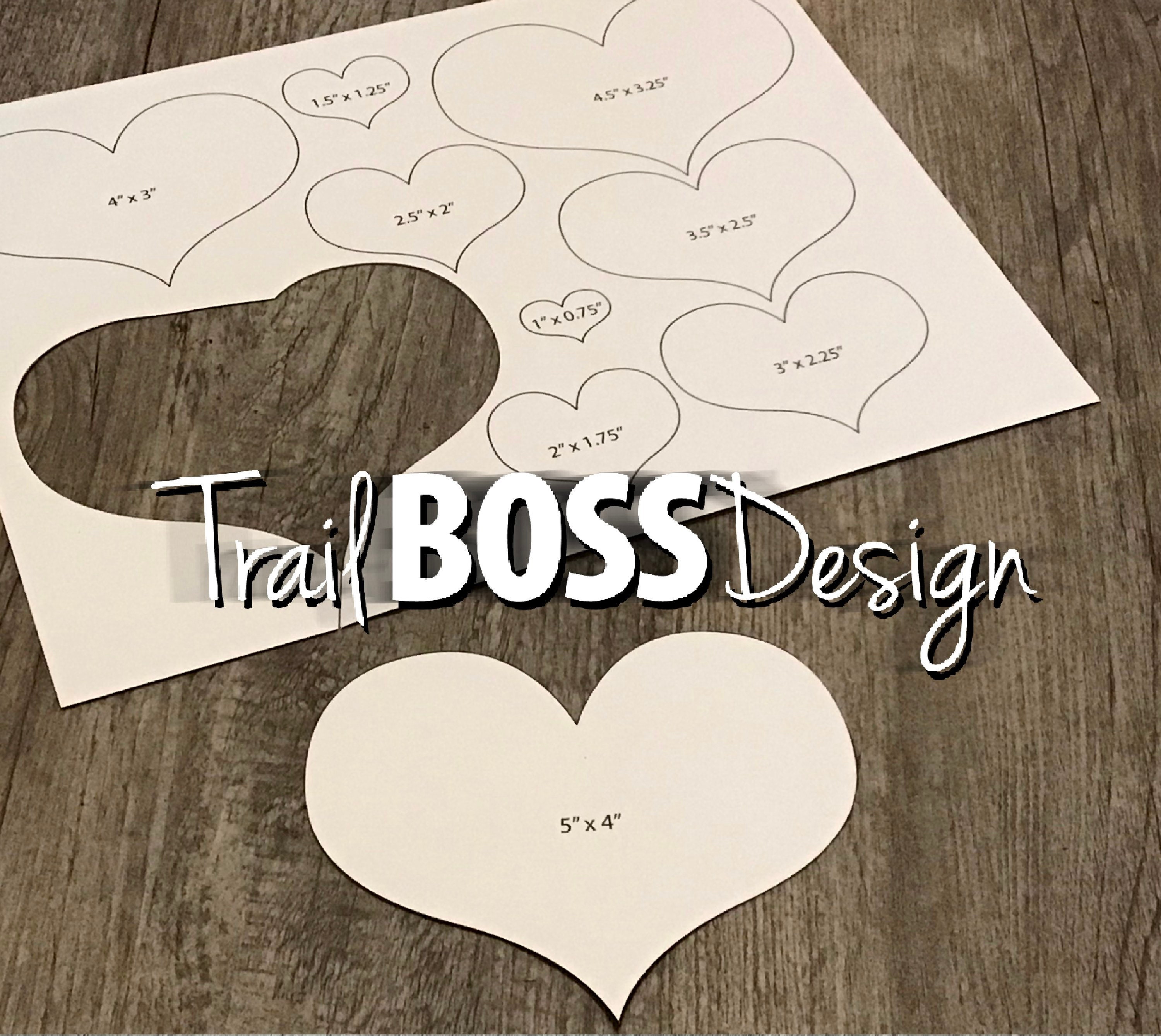 Quick and Simple Printable Heart Template, Instant Download, Heart ...