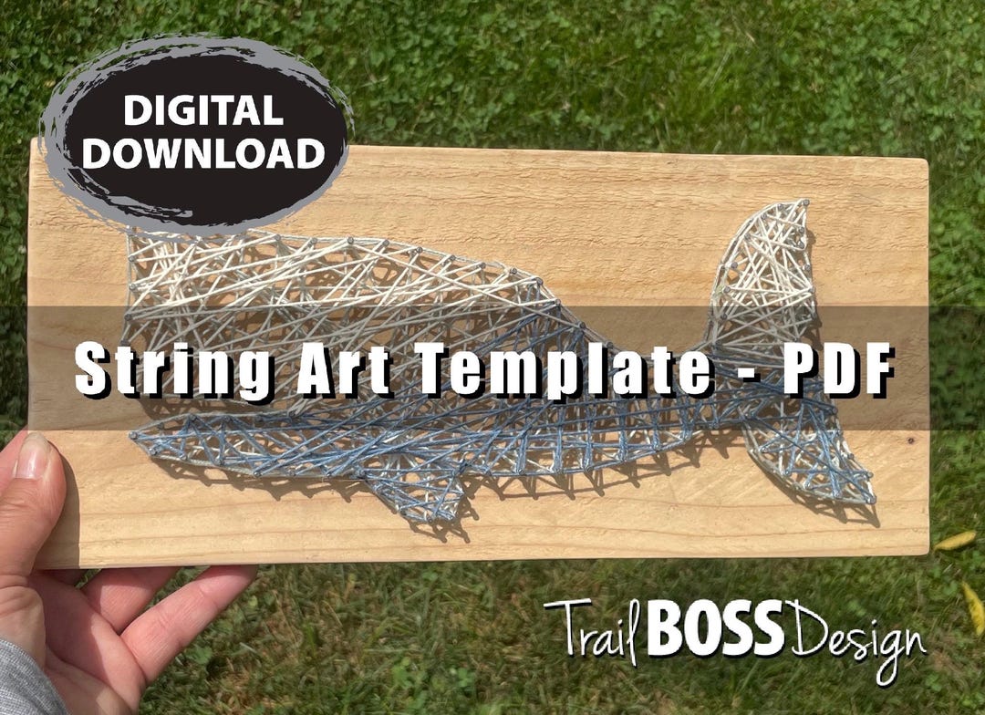 Printable String Art Whale Template, Instant Download, Whale Template ...