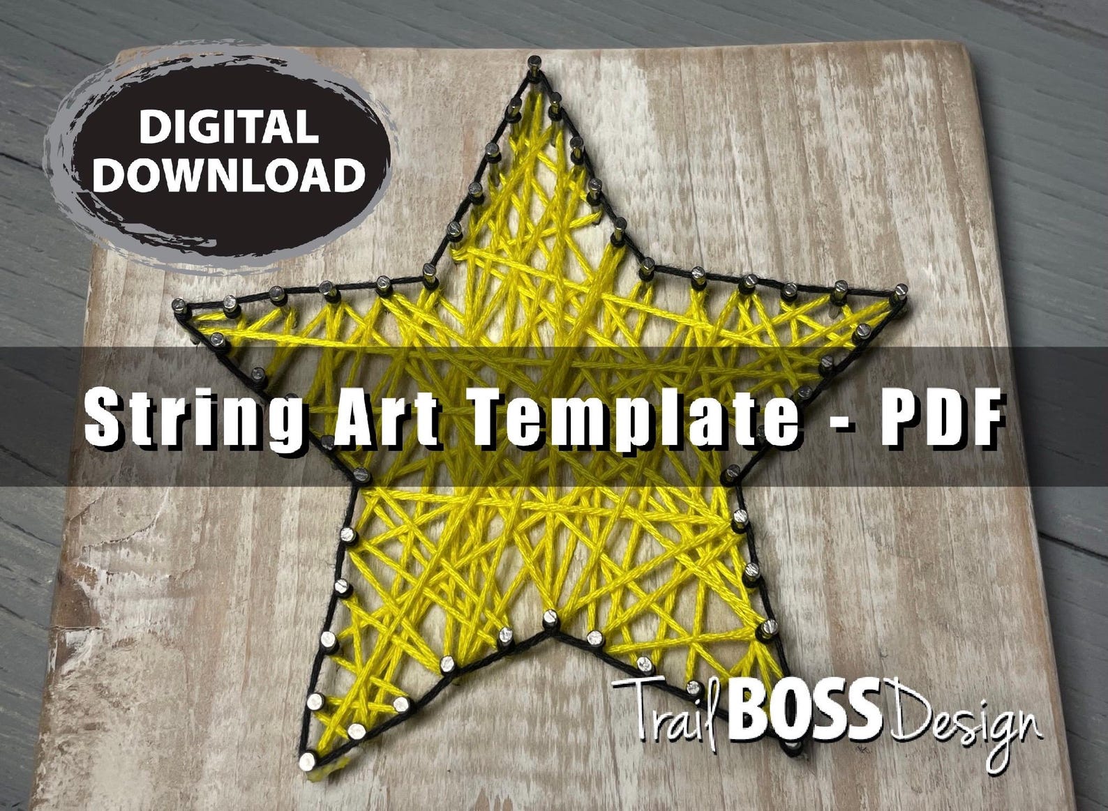 Quick & Simple Printable String Art Star Template, Instant Download ...