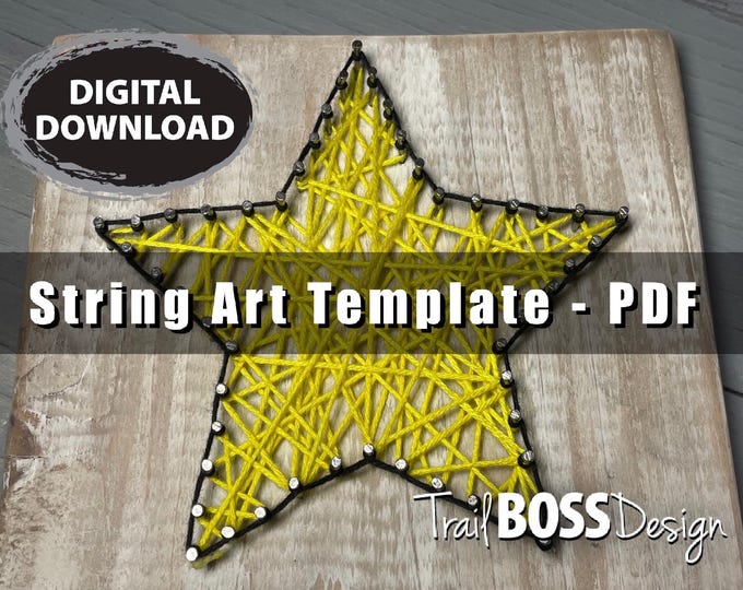 Quick & Simple Printable String Art Star Template, Instant Download ...