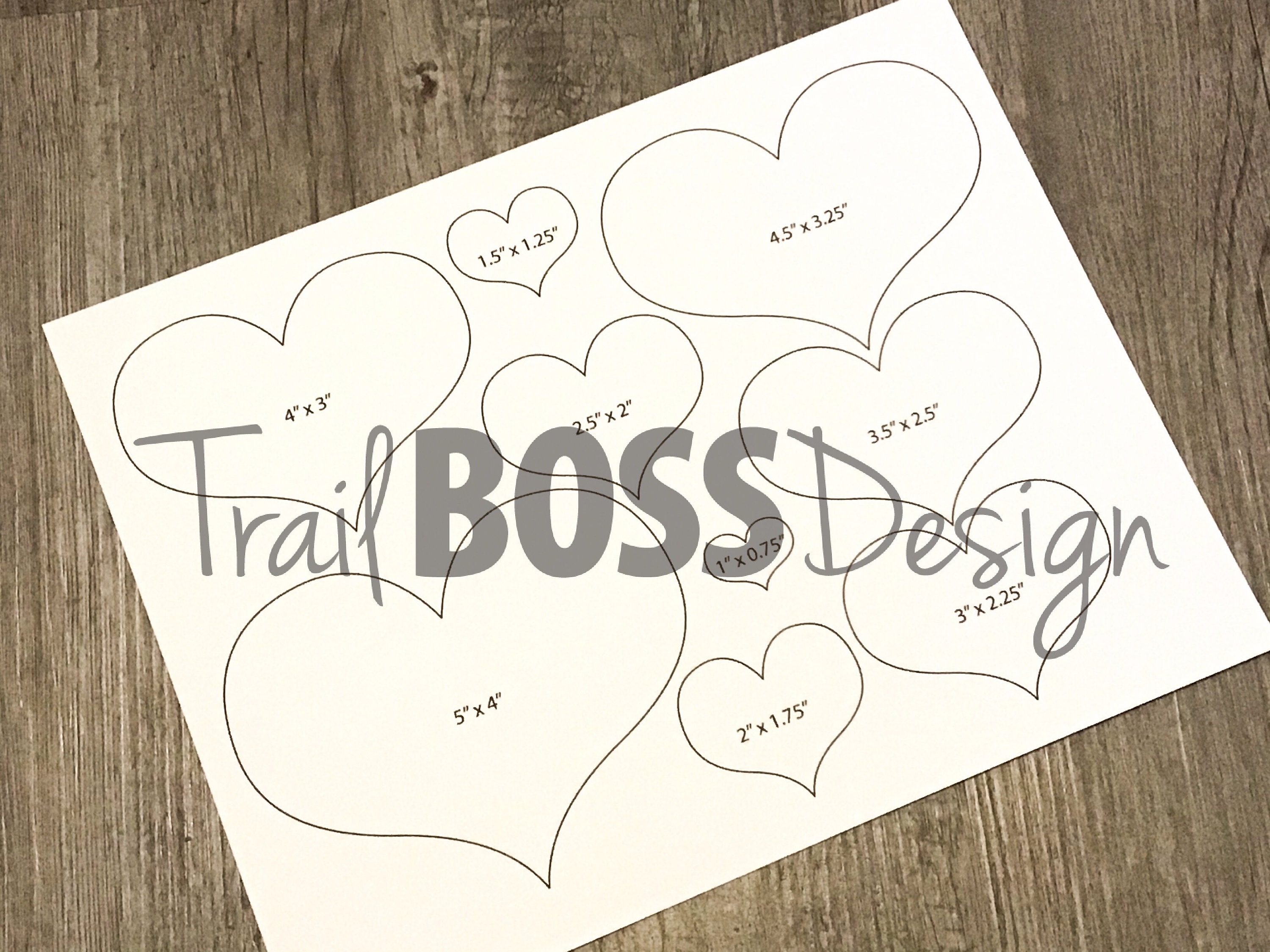 Quick and Simple Printable Heart Template, Instant Download, Heart ...