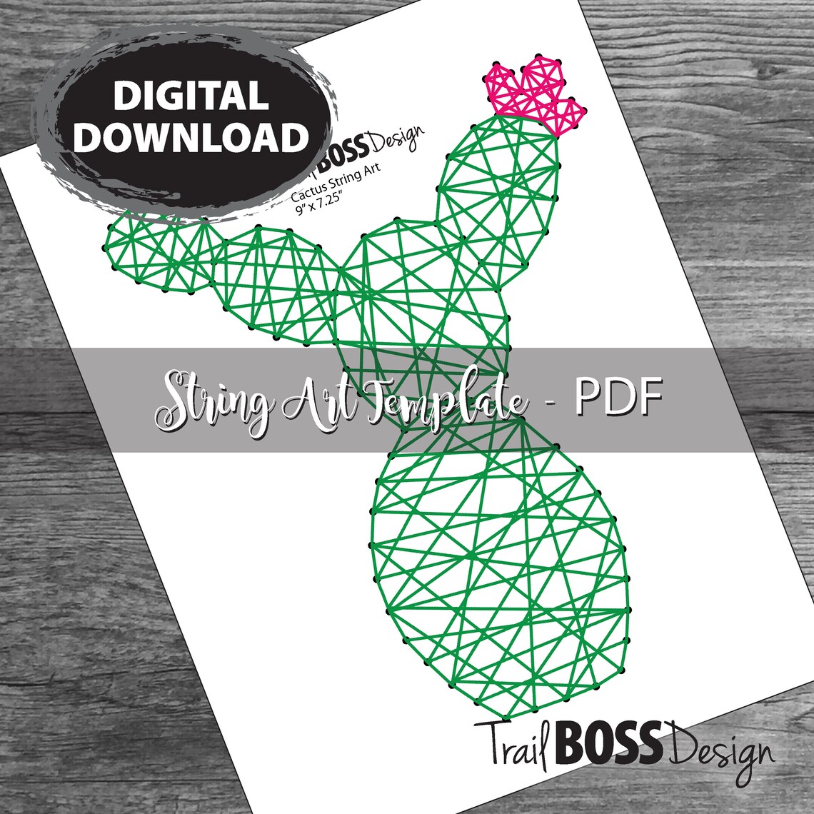Printable String Art Cactus Template Instant Download Cactus - Etsy