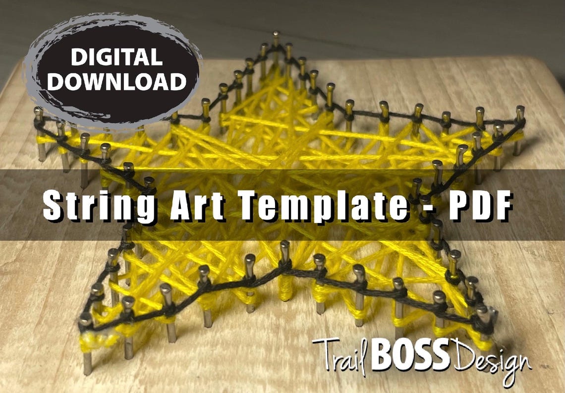 Quick & Simple Printable String Art Star Template, Instant Download ...