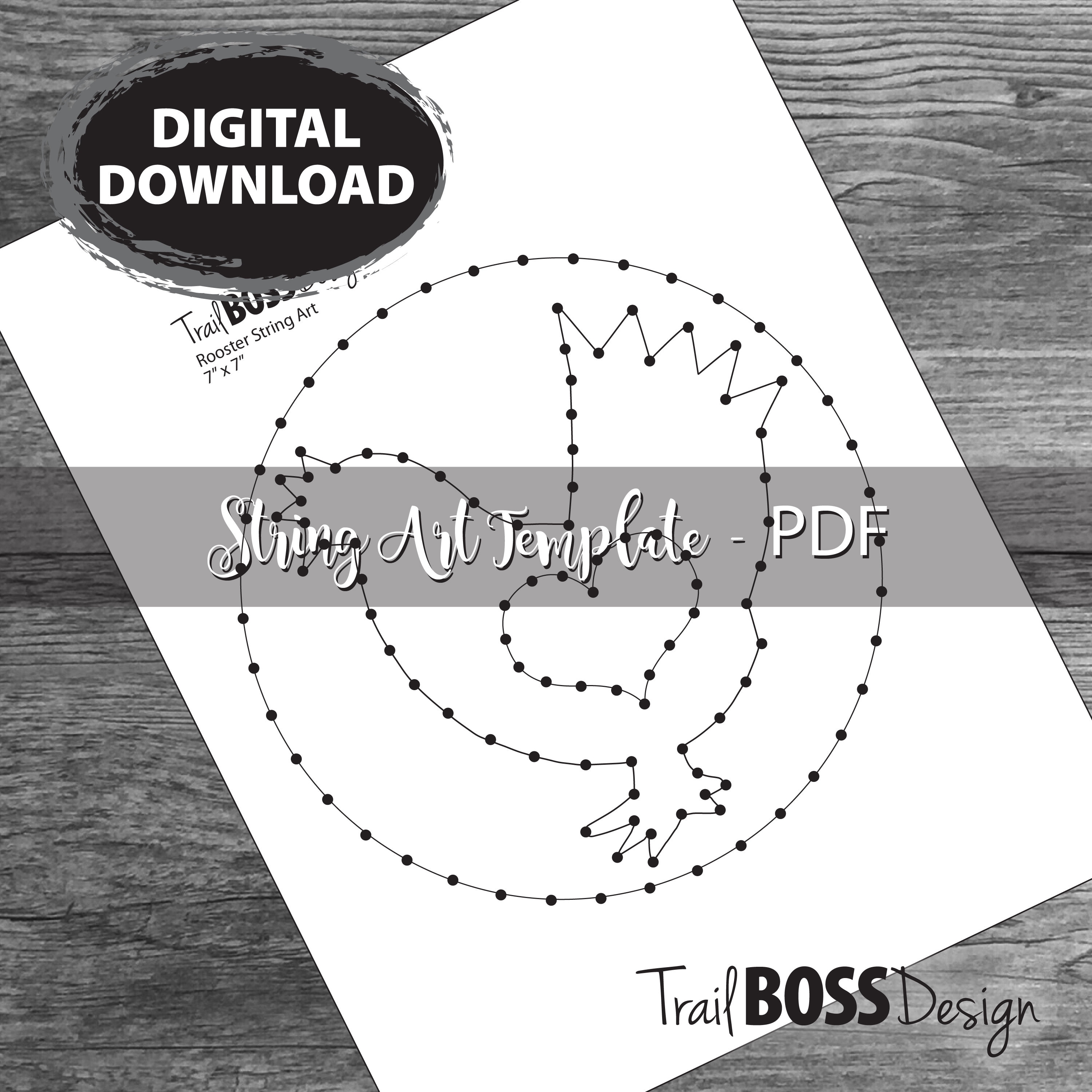 Printable String Art Chicken Template, Instant Download, Chicken ...