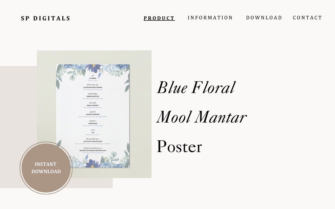 Mool Mantar Printable Poster, Mool Mantar by Guru Nanak Dev Ji, Sikh ...