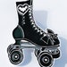 Gothic Black Roller Skate Ename Pin 100% Human Made Art - Etsy