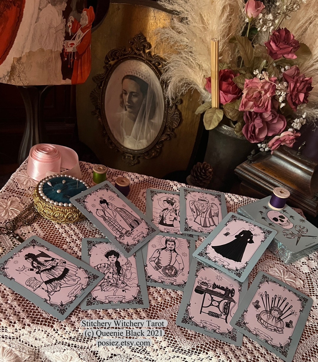 Art Tarot Deck Stitchery Witchery Sewing Victorian Inspired Oringal ...