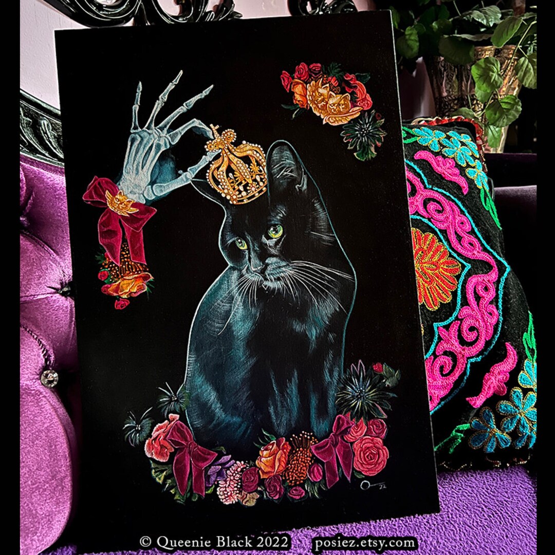 Royal Kitty Acrylic Painting - Etsy