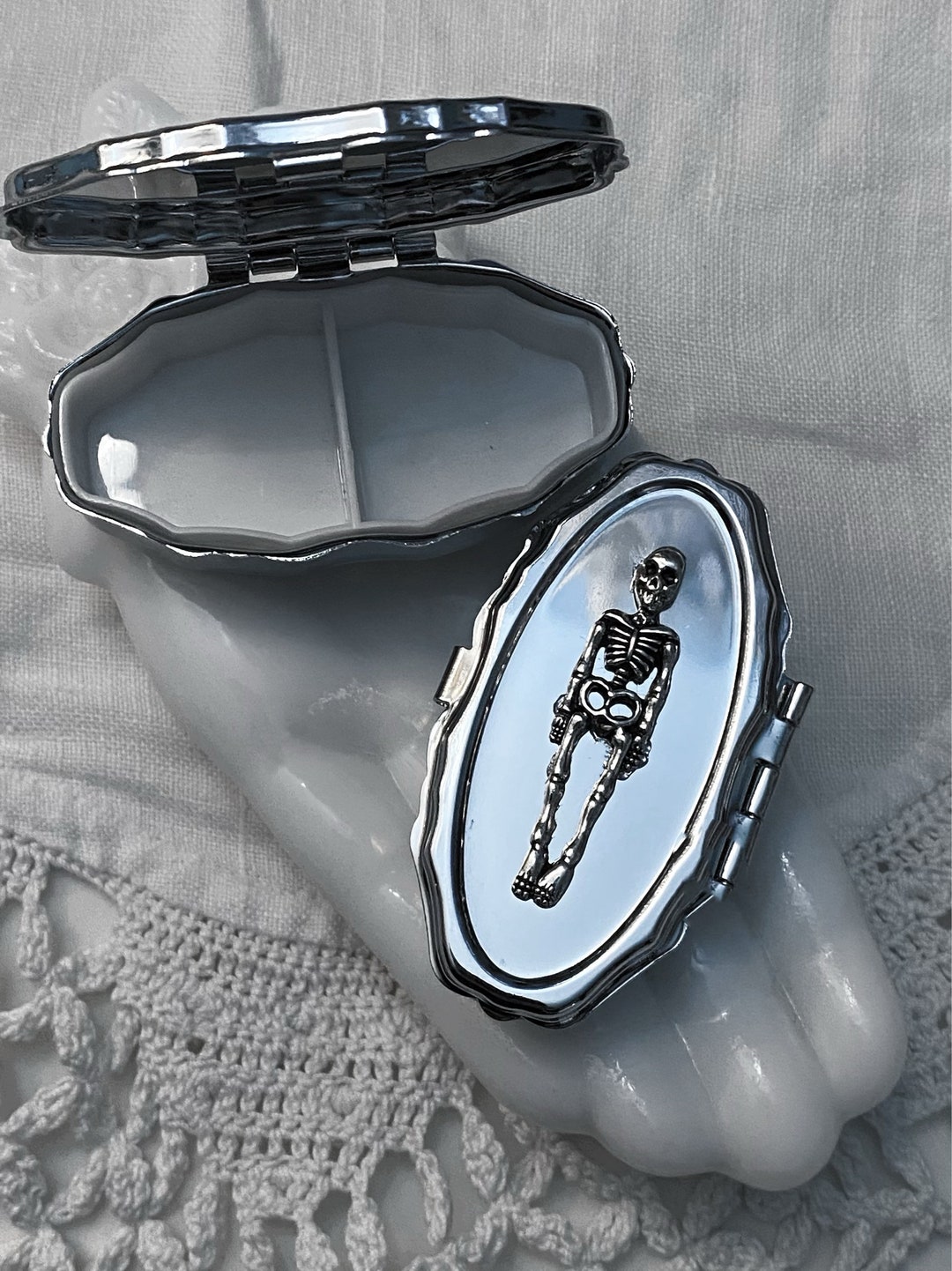 Skeleton Pill Box Goth Witchy - Etsy