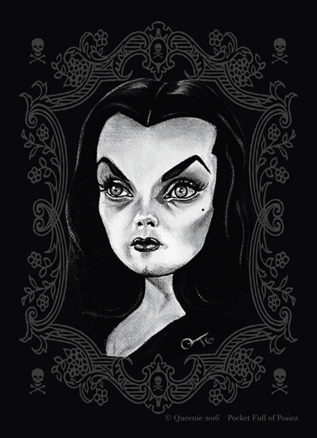 Vampira Parody Art Card Print: Original Illustration (5x7) - Etsy