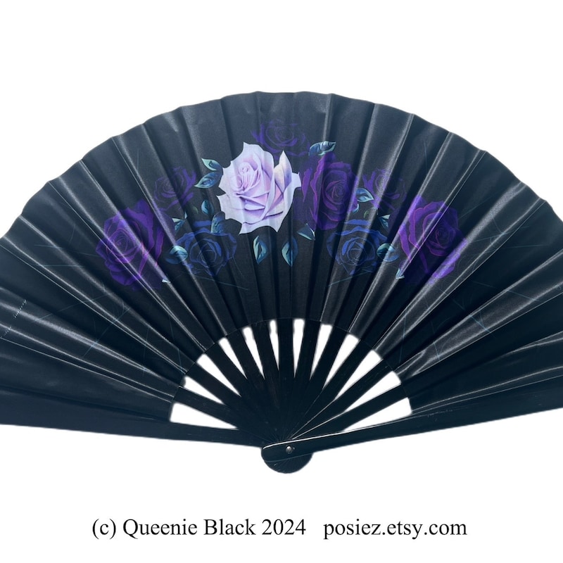 Large Purple Hand Fan - Etsy