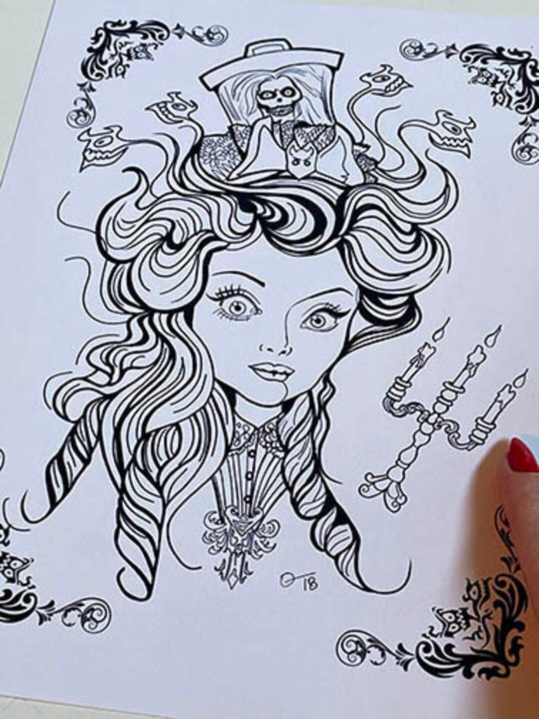 Coloring Page INSTANT DOWNLOAD Coloring Book Haunted Mansion Maid - Etsy