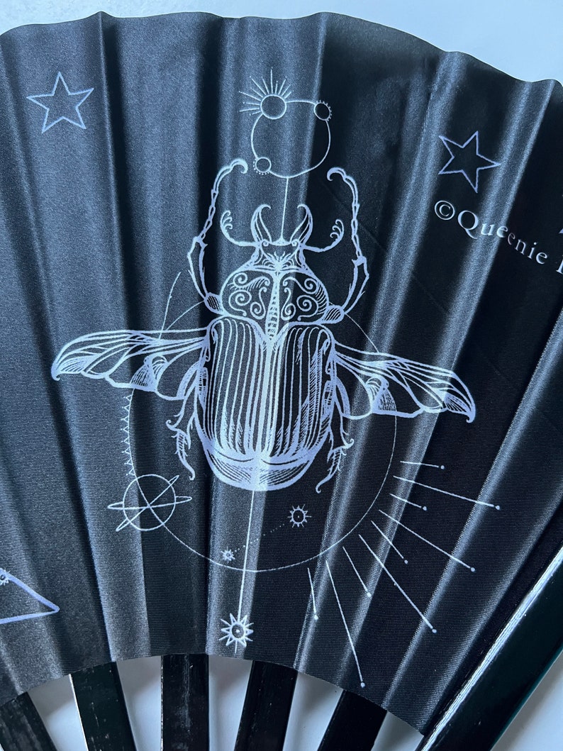 Scarab Art Silk Hand Fan, Original Design Wall Decor - Etsy