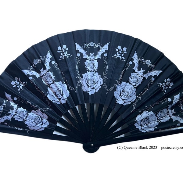 Black Hand Fan - Etsy