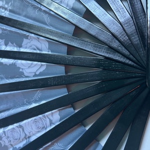 Bats and Roses Black and White Large Gothic Hand Fan Home Wall Decor - Etsy