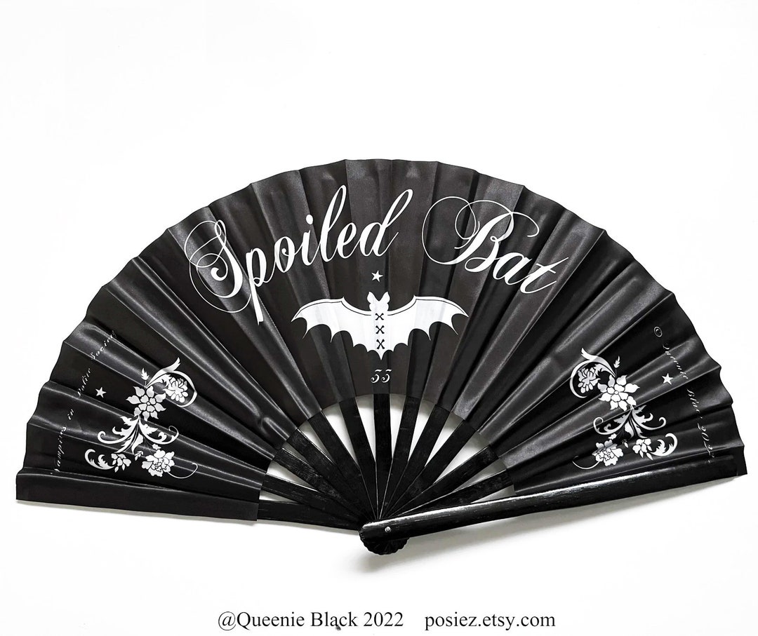 13" Large Spoiled Bat Gothic Hand Fan Home Wall Decor Human Art ...