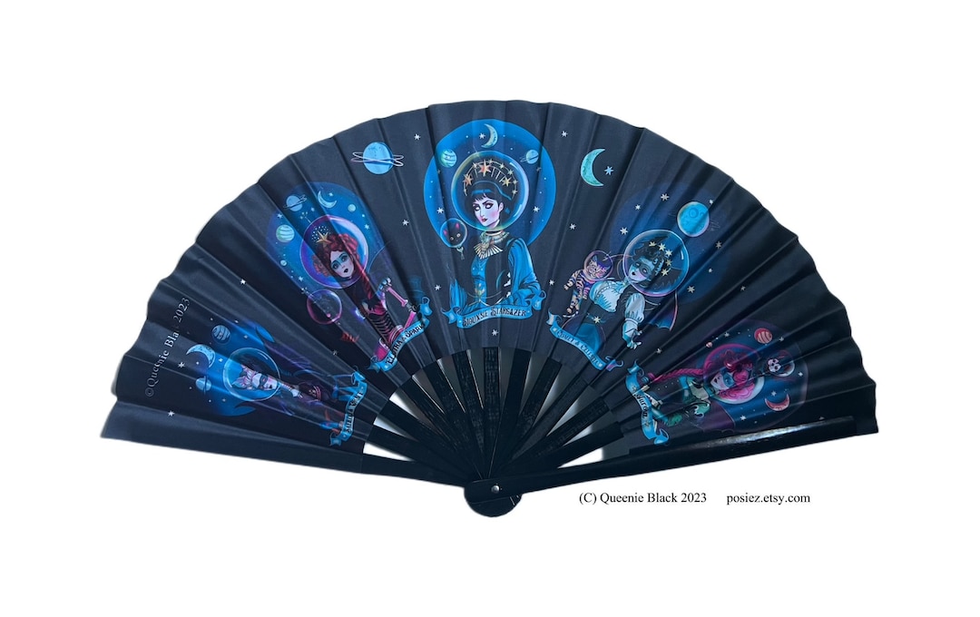 13" Space Vampires Large Hand Fan for Shade Sun Cooling off Wall Decor ...