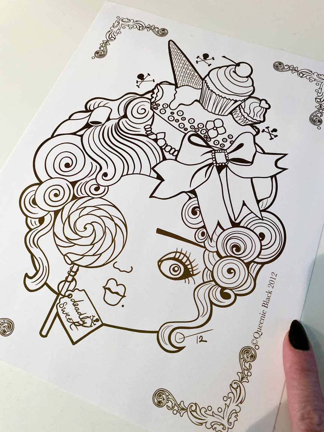 Deadly Sweet Coloring Page: Queenie Original Art (instant Download) - Etsy
