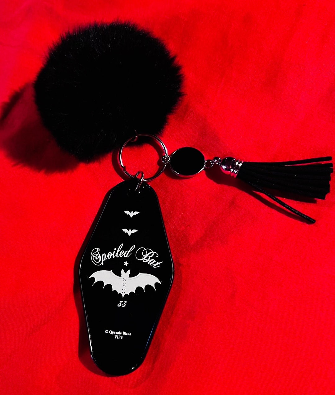 Mini Spoiled Bat Puffball Goth Keychain - Etsy