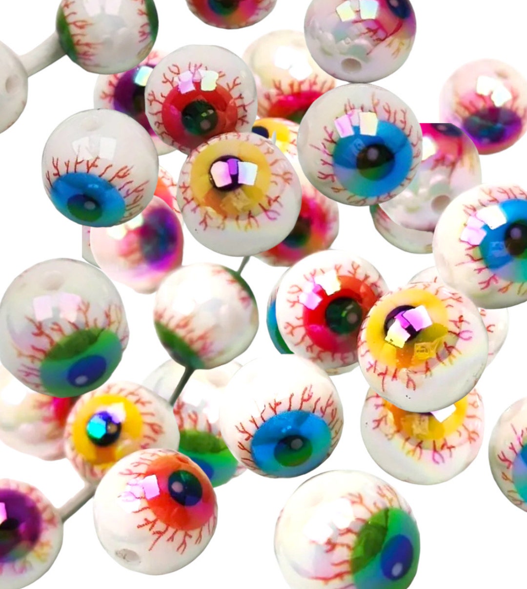 New Stock Soon) Set of 15 Wooden Eyeball Halloween Holiday Beads ...