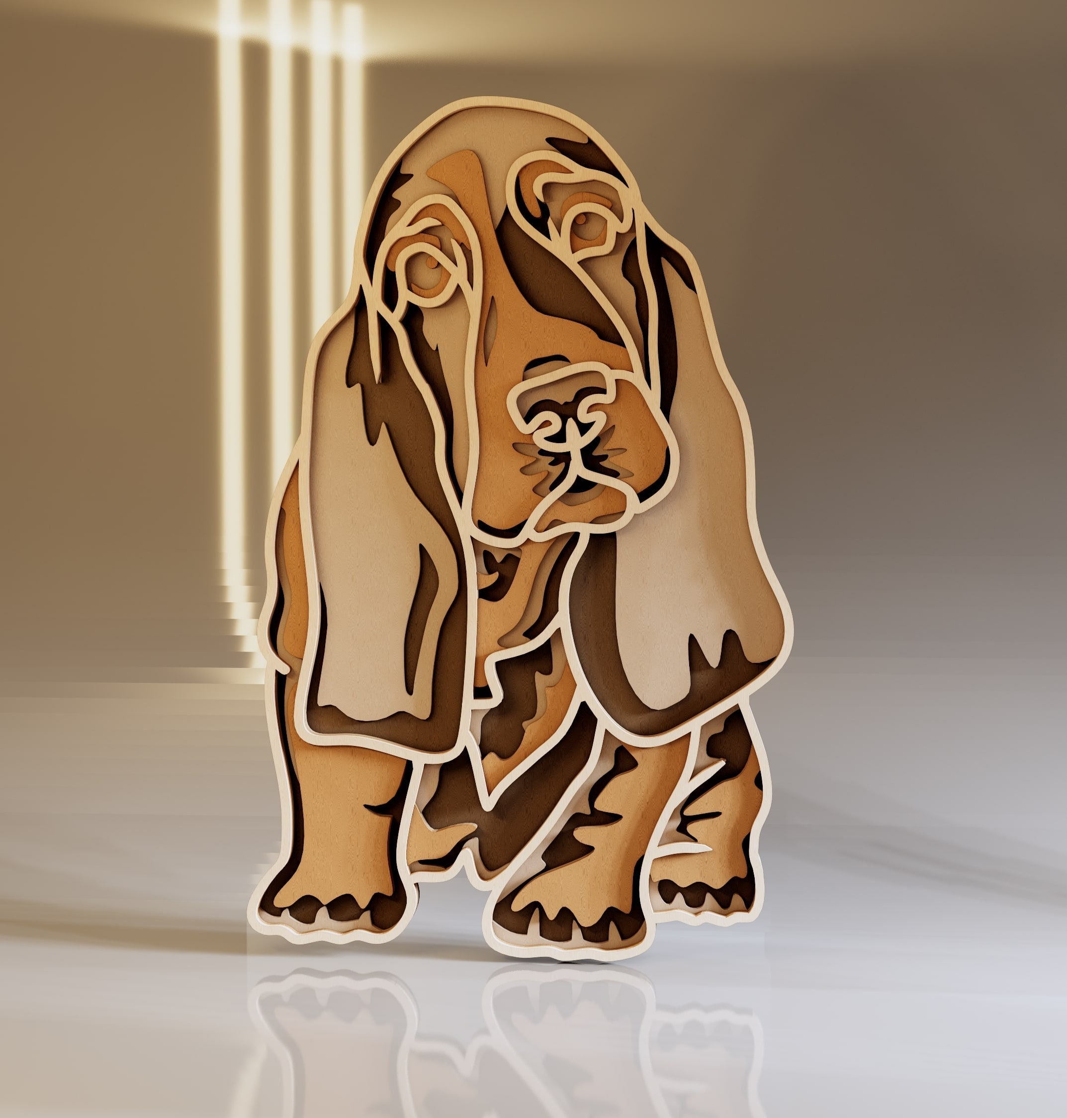 Basset Hound SVG, Dog DXF Files, Plywood Multilayer Design, Instant ...
