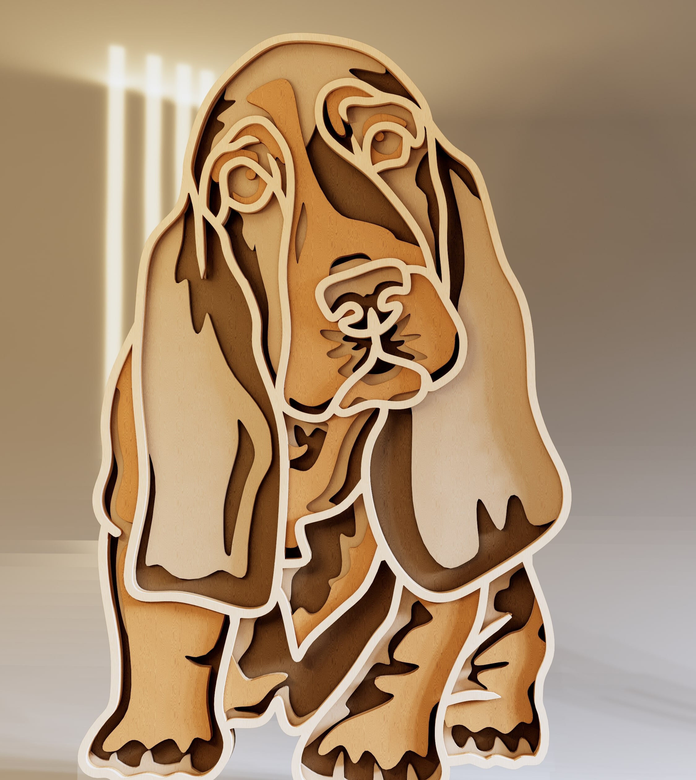 Basset Hound SVG, Dog DXF Files, Plywood Multilayer Design, Instant ...
