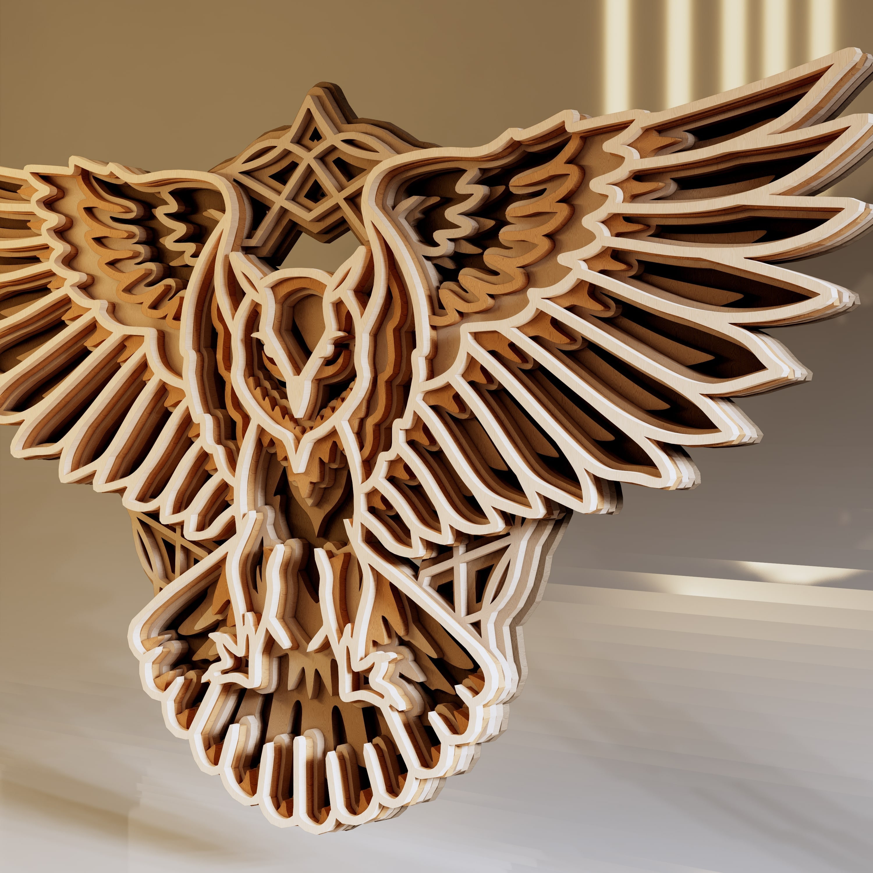 Flying Owl SVG, Multilayer Laser Cut, Instant Digital Download, Forest ...