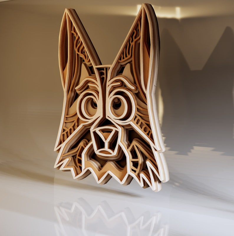 Corgi Laser Cut File, Dog Head SVG, Multilayer Animal SVG, Digital ...